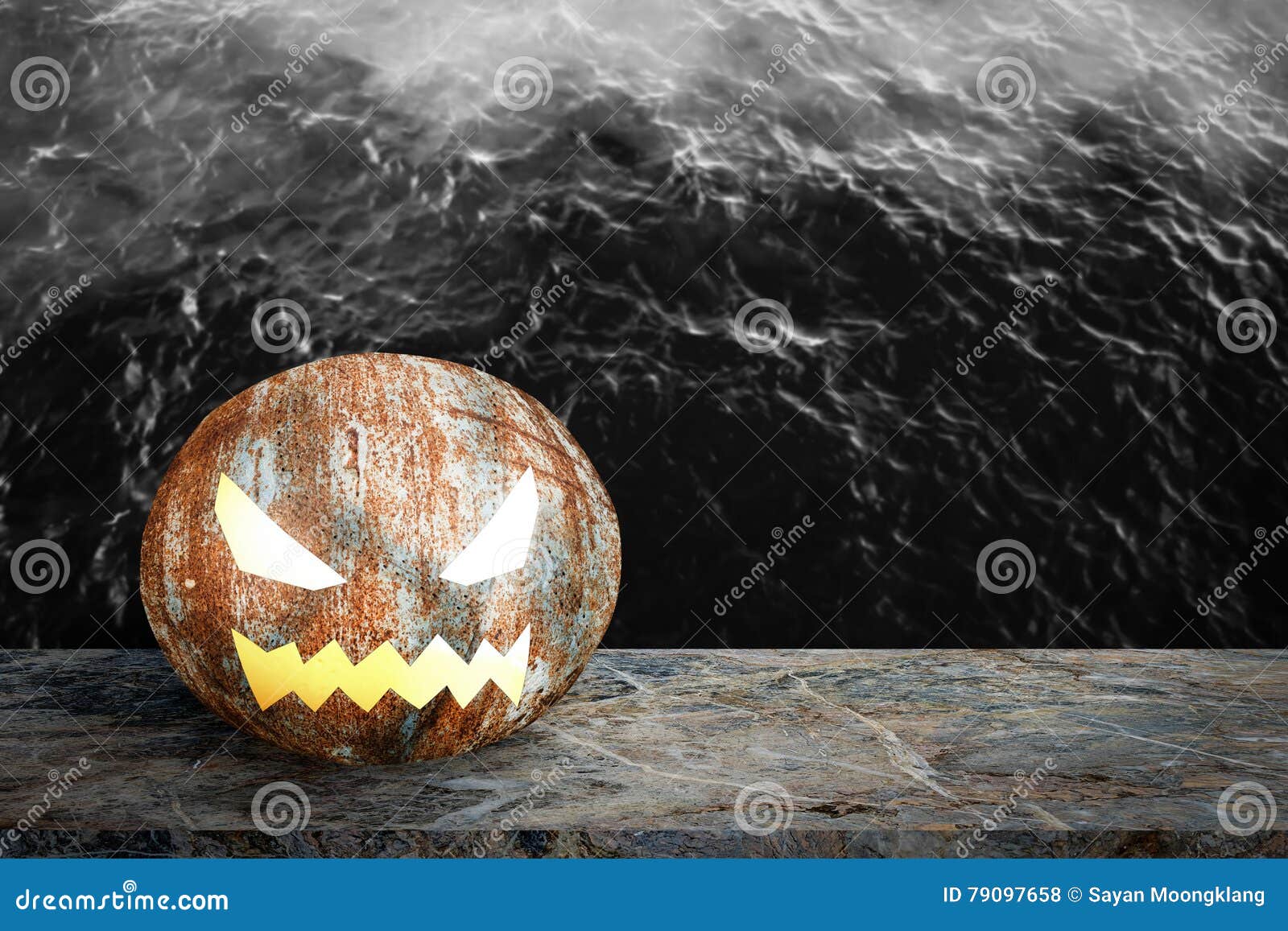 Old Rusty Steel Ball for Halloween. Stock Photo - Image of decorative ...