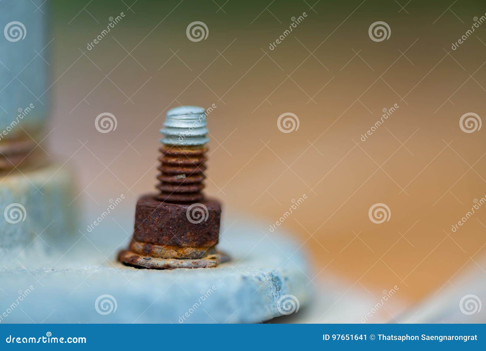Old Rusty Steel Bolt and Nut Stock Image - Image of tighten, pressup ...