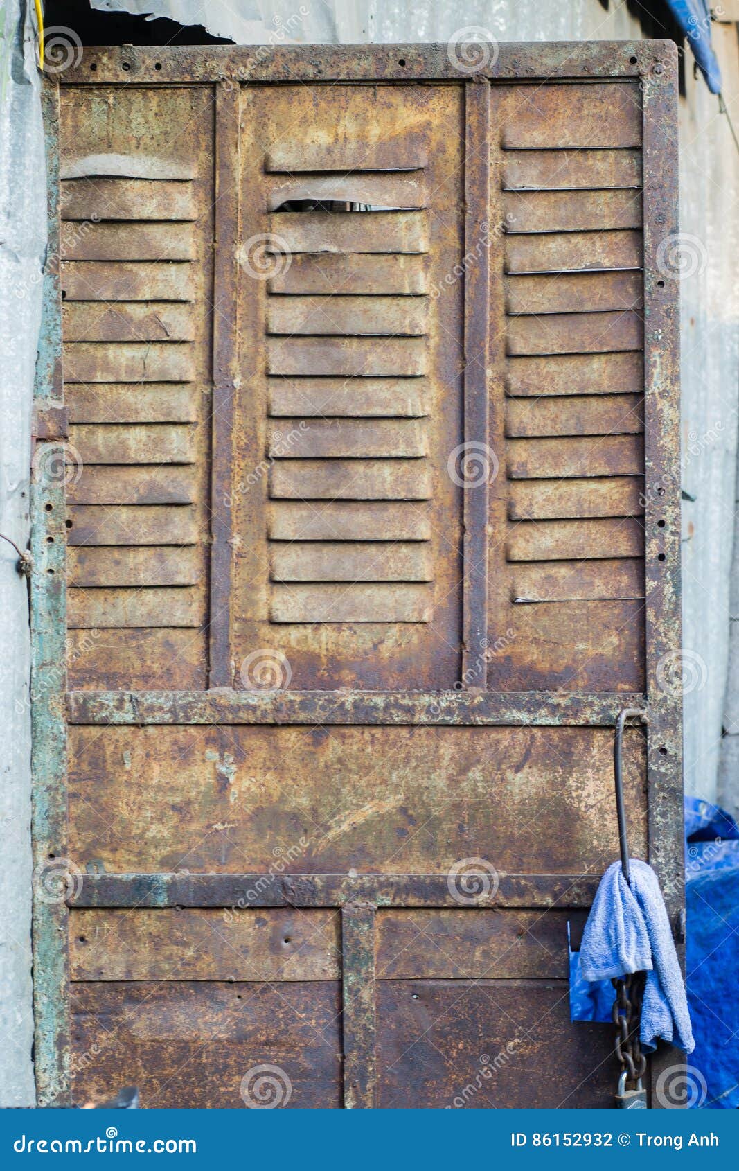 Old rusty steel door stock photo. Image of blank, industry - 86152932