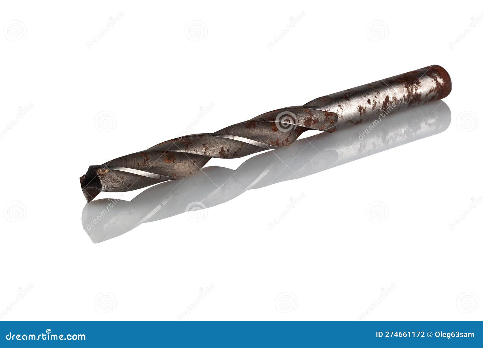 Old, rusty steel drill bit stock photo. Image of work - 274661172