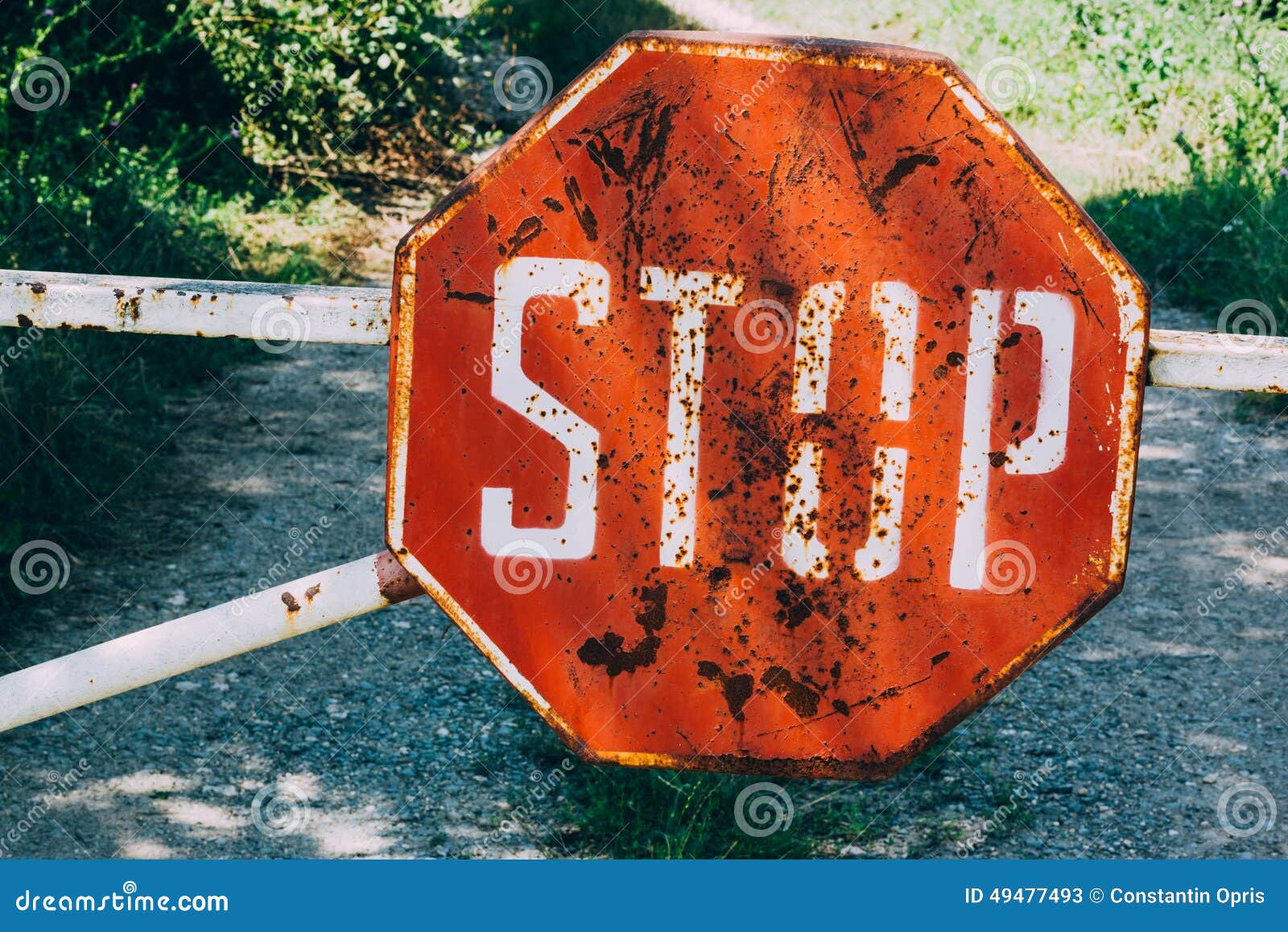 Old rusty stop sign stock image. Image of blocking, traffic - 49477493