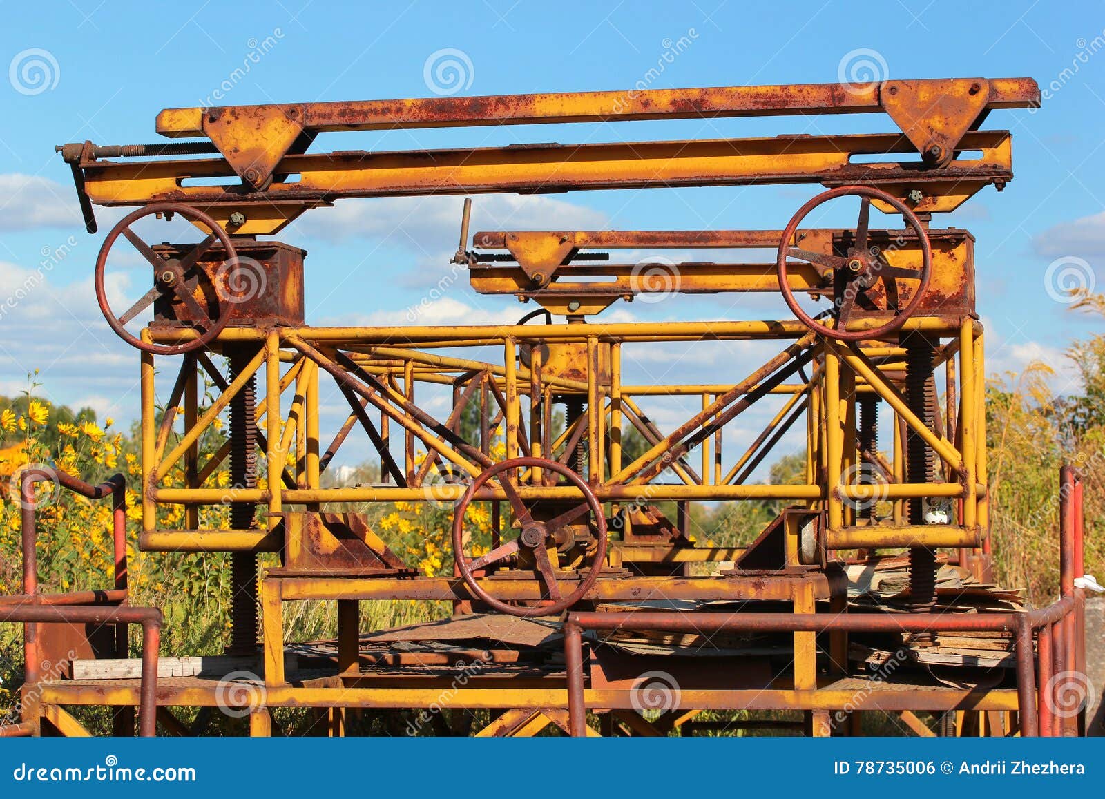 Old Rusty Support Platform with Adjustable Height and Tilt. Stock Photo ...