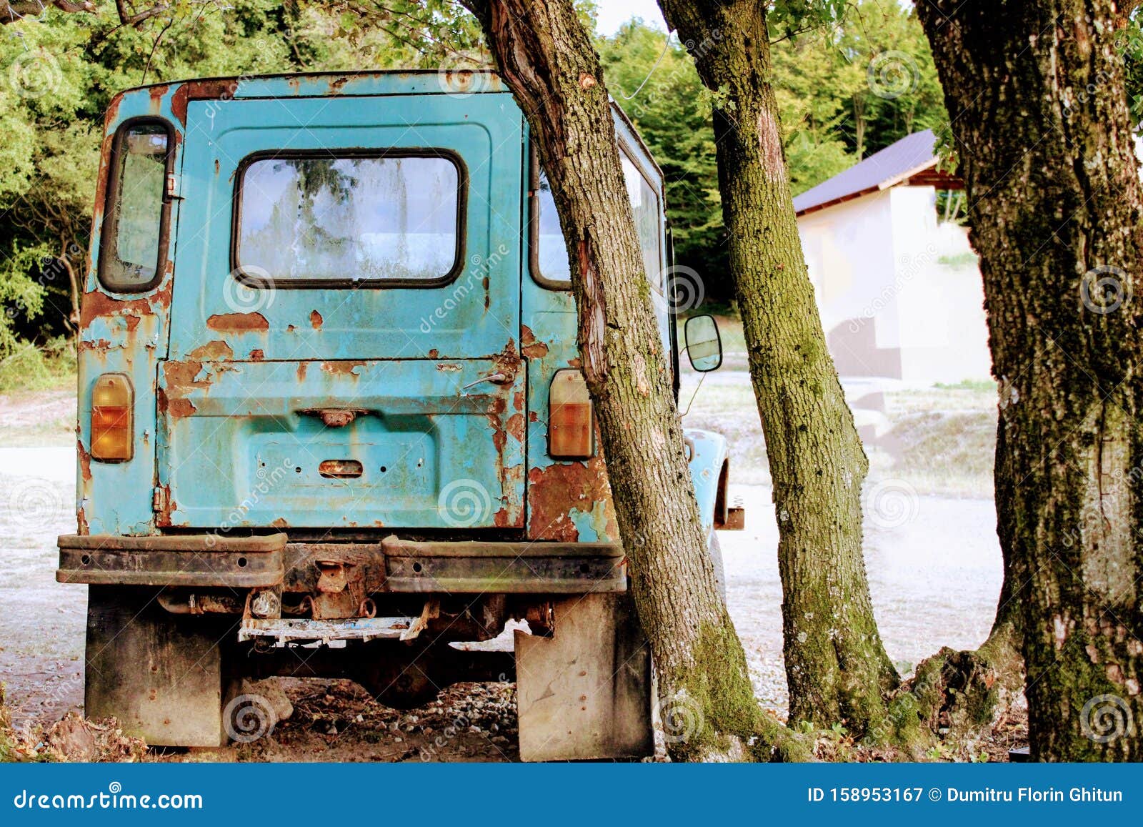 Old and Rusty SUV Abandoned Stock Image - Image of damaged, broken ...