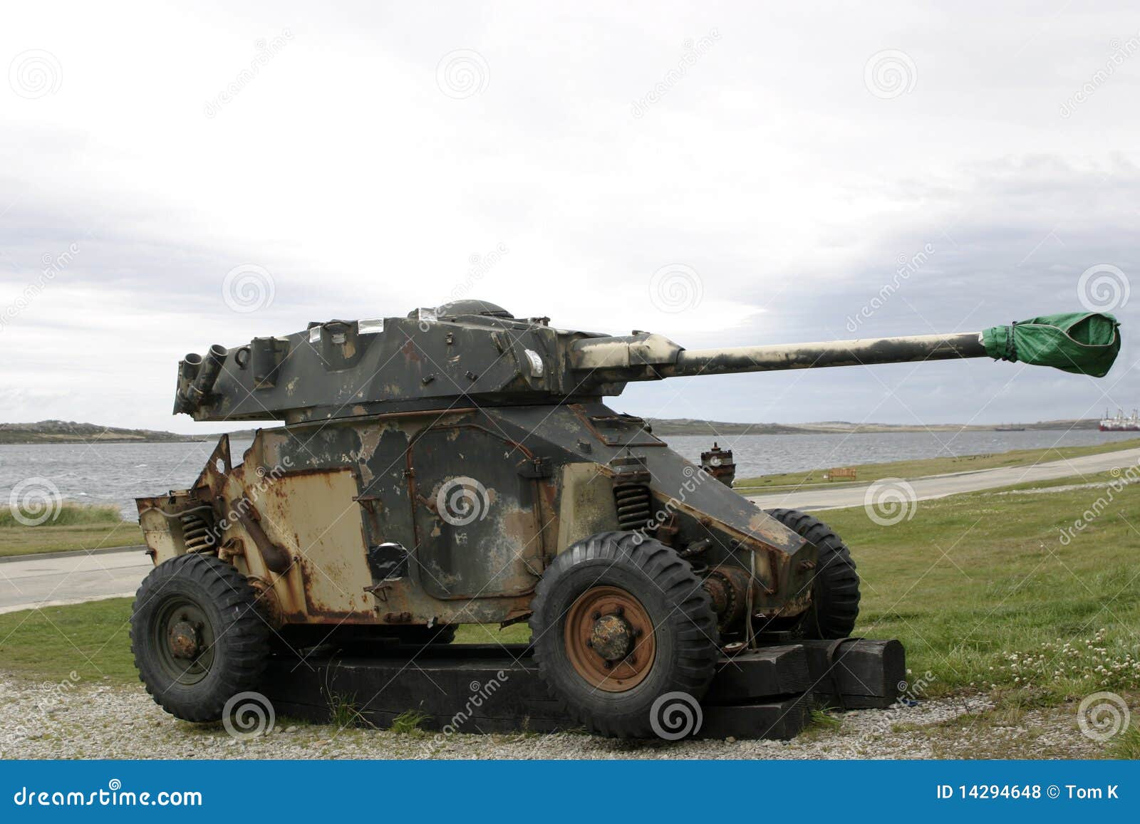 Old, Rusty Tank from Falkland War Stock Photo - Image of monument ...
