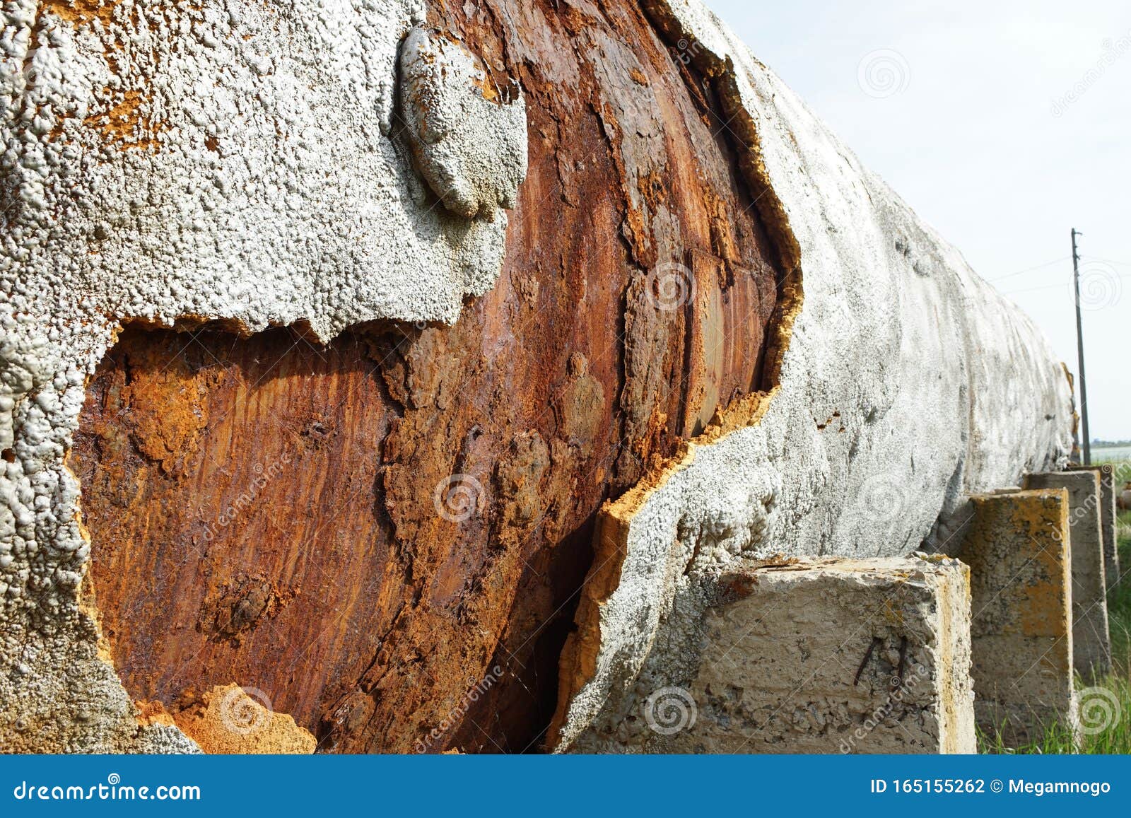 Old Rusty Tank with Falling Away Pieces of Rust Stock Photo - Image of ...