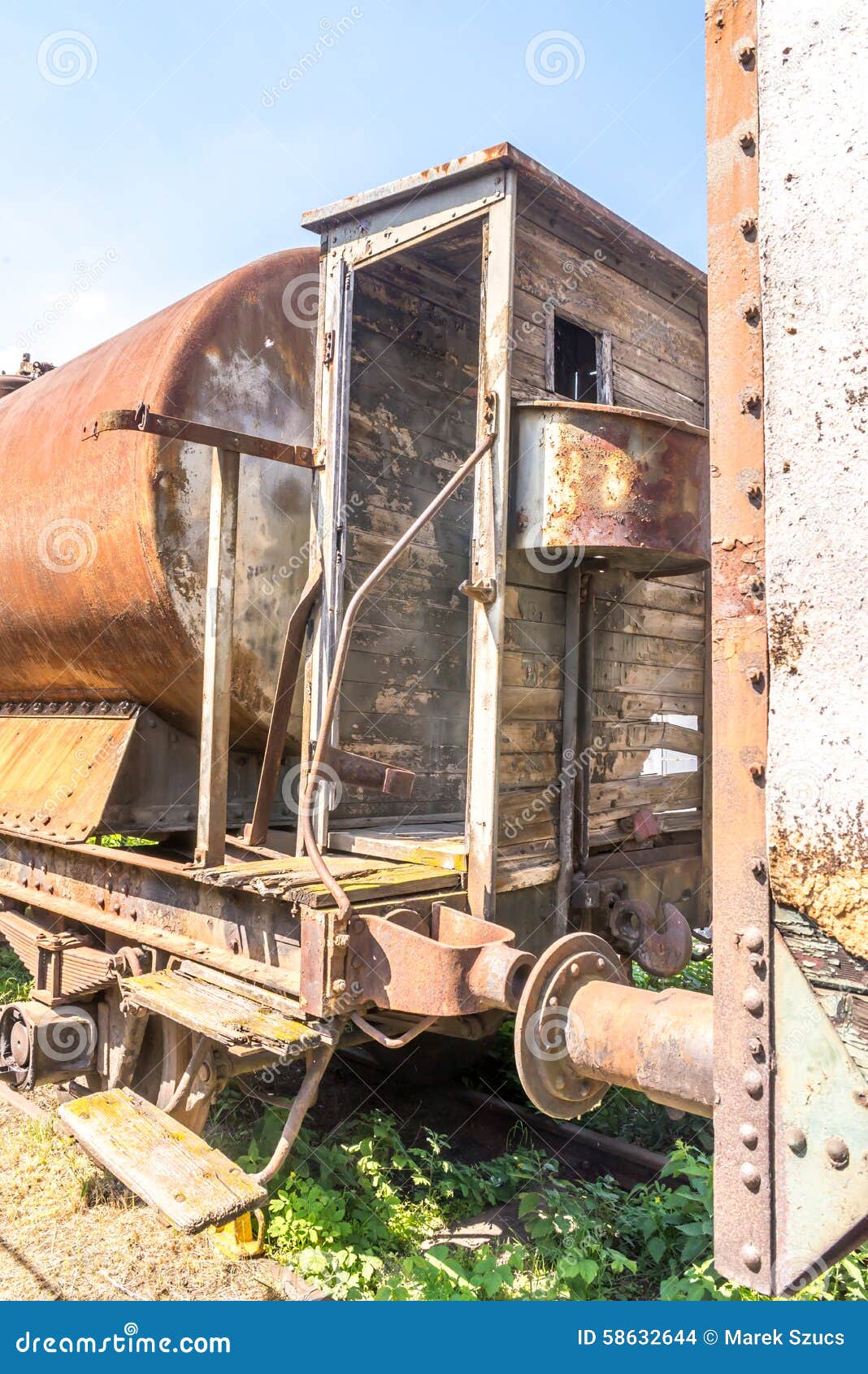 Old Rusty, Tank Wagon, with Cab, Brake and Wheels Detail Stock Photo ...