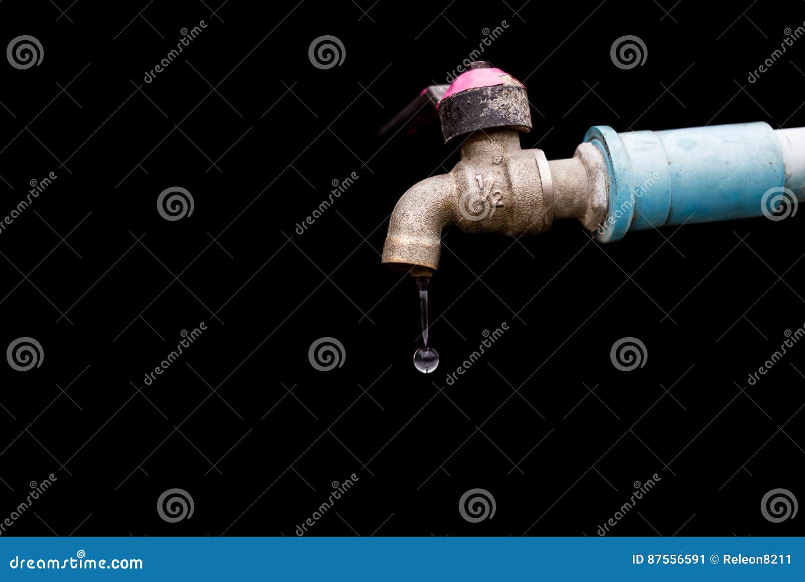 Old Rusty Tap Leaking Water. Stock Image - Image of faucet, isolated ...