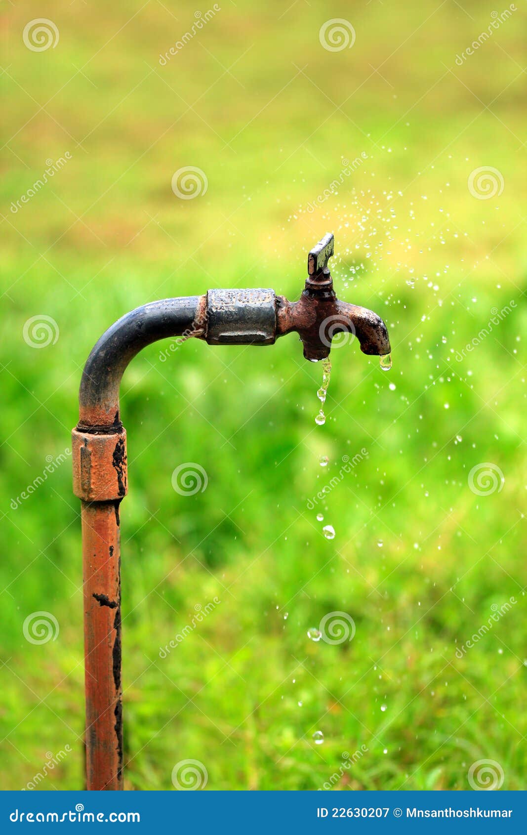 Old Rusty Tap with Water Leaking Stock Image - Image of dripping ...