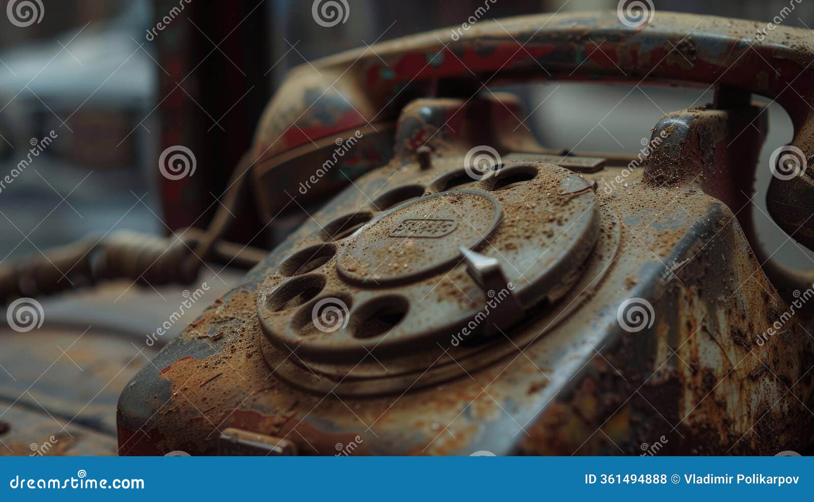 Old Rusty Telephone Booth On Overgrown Tree Street Of Abandoned Ghost ...