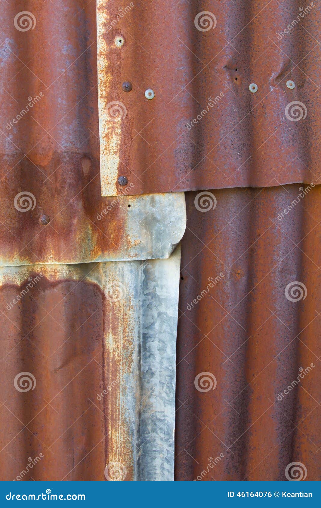 Old rusty tin roof stock photo. Image of damaged, roof - 46164076