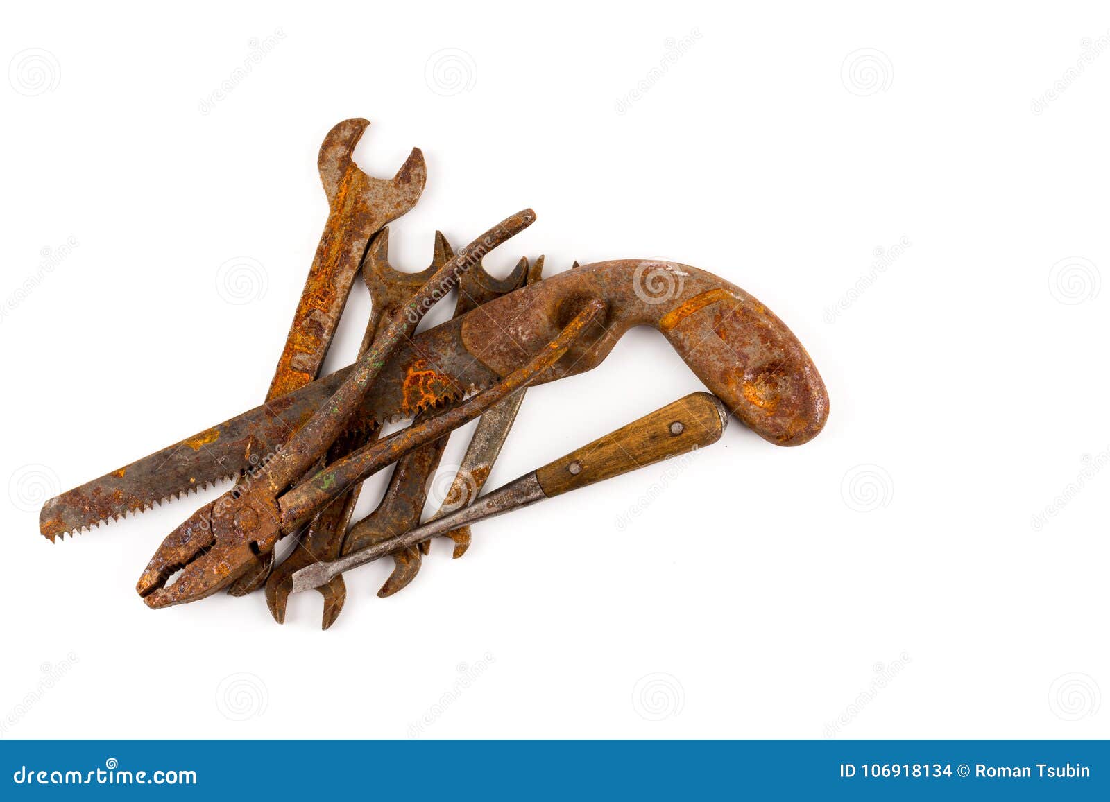 Old rusty tools isolated stock photo. Image of iron - 106918134