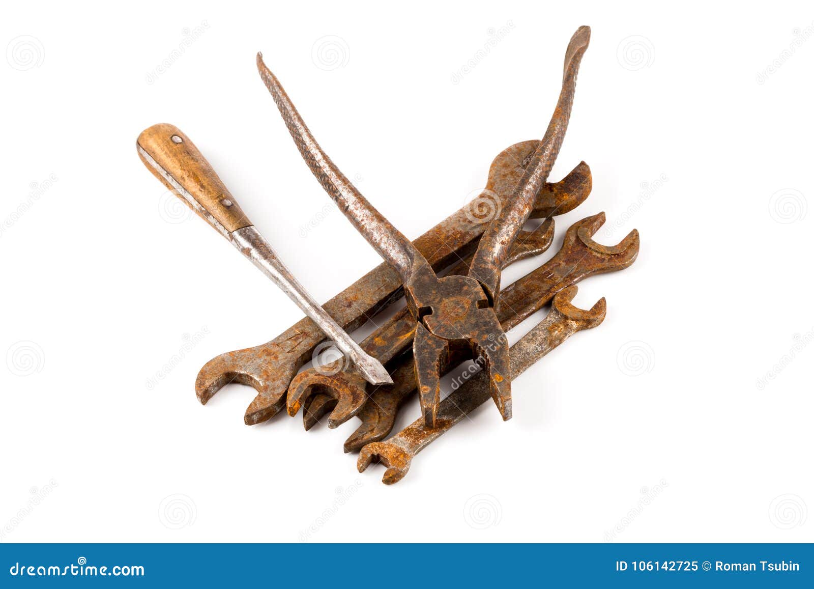 Old rusty tools isolated stock image. Image of instrument - 106142725