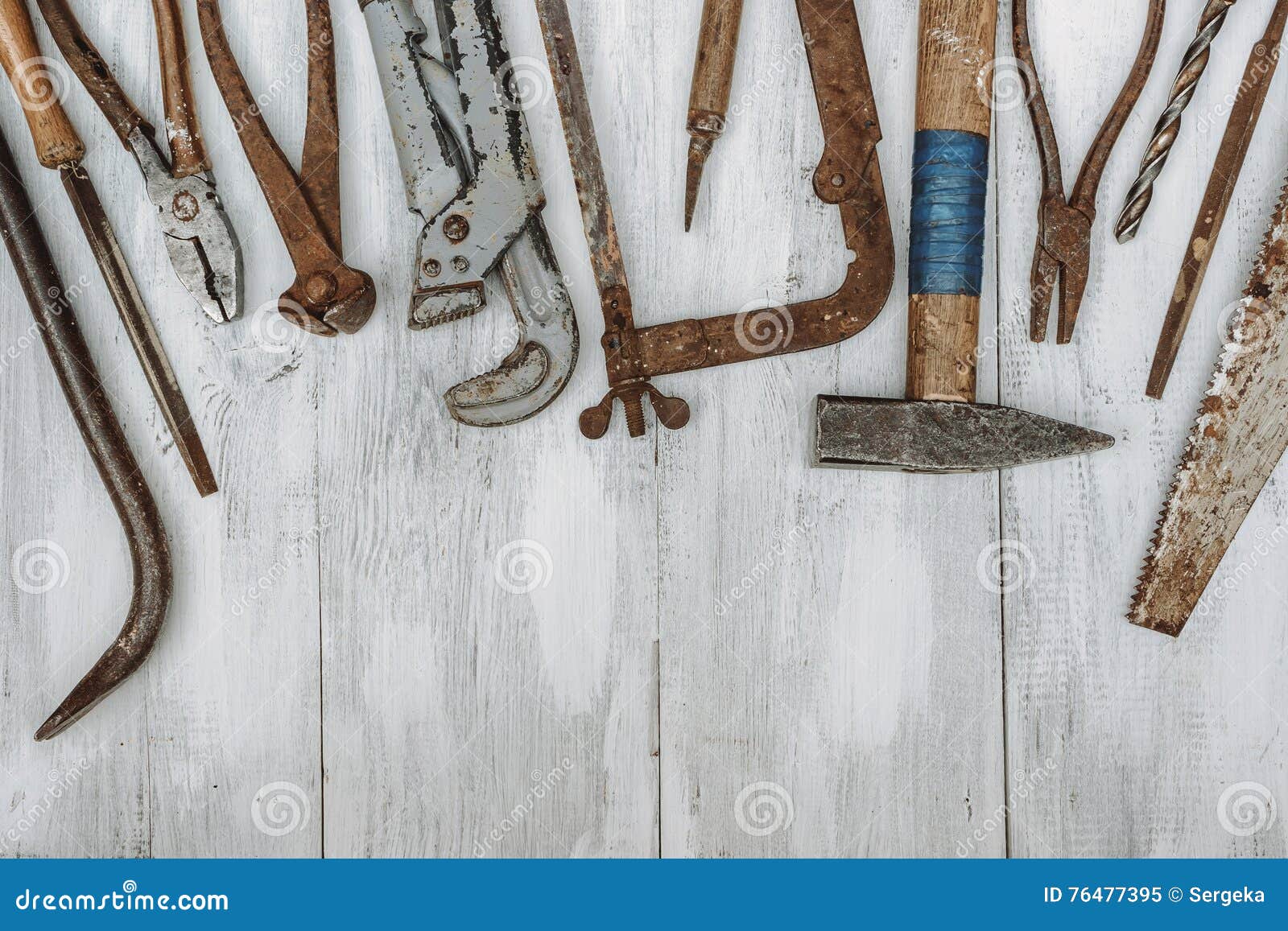 Old rusty tools stock image. Image of home, wooden, toolbox - 76477395