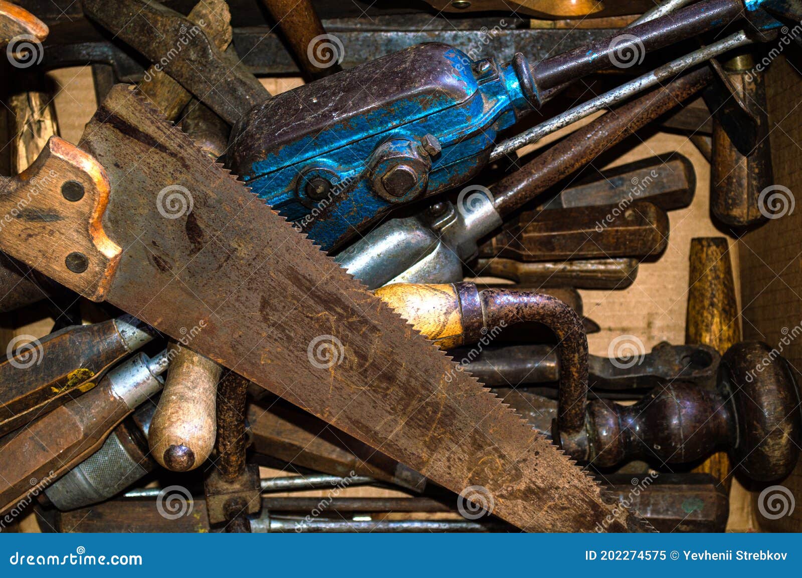 Old Rusty Tools are Piled on a Heap Stock Image - Image of junk, iron ...