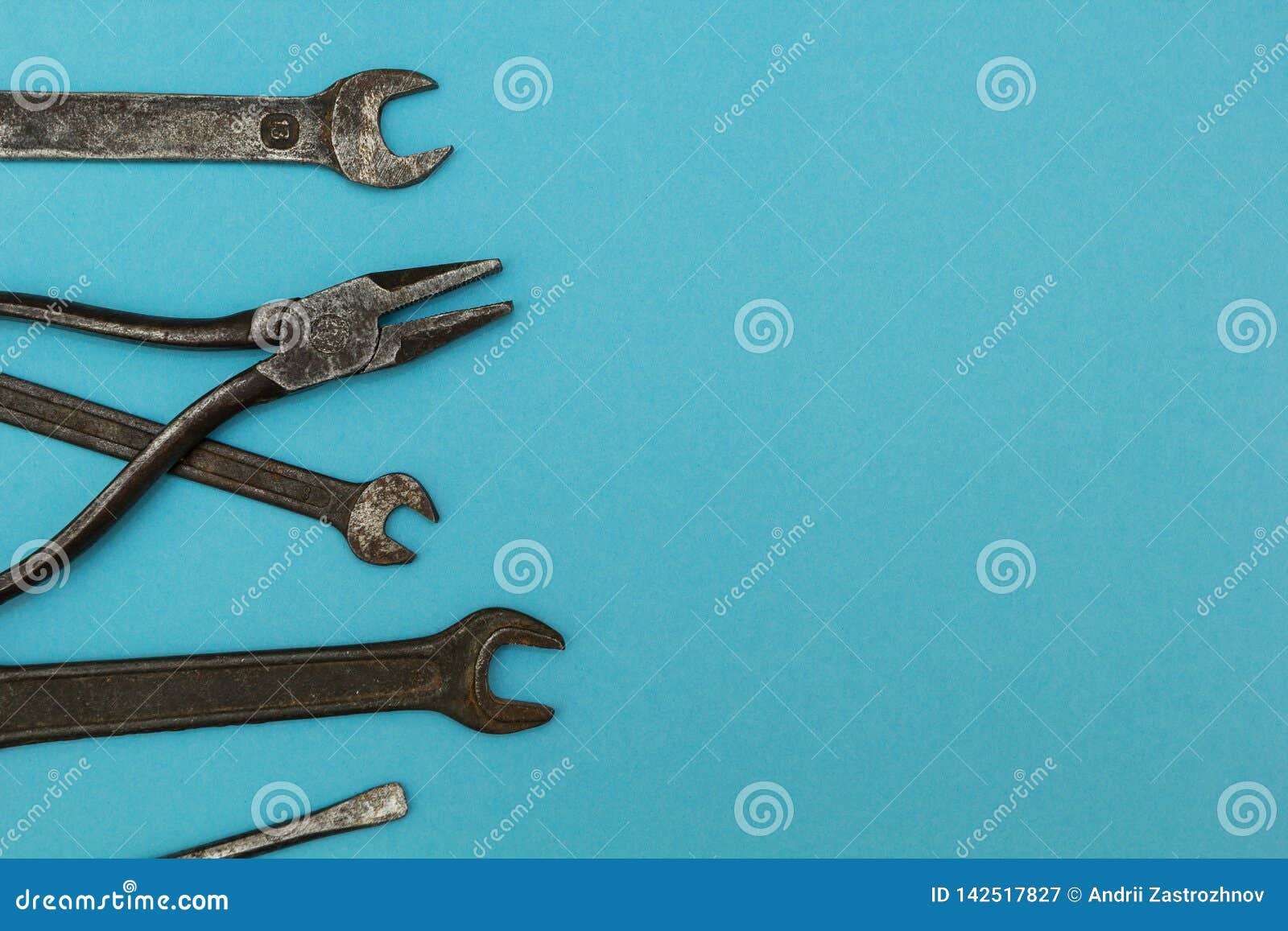 Old Rusty Tools, Space for Text Stock Image - Image of industry ...