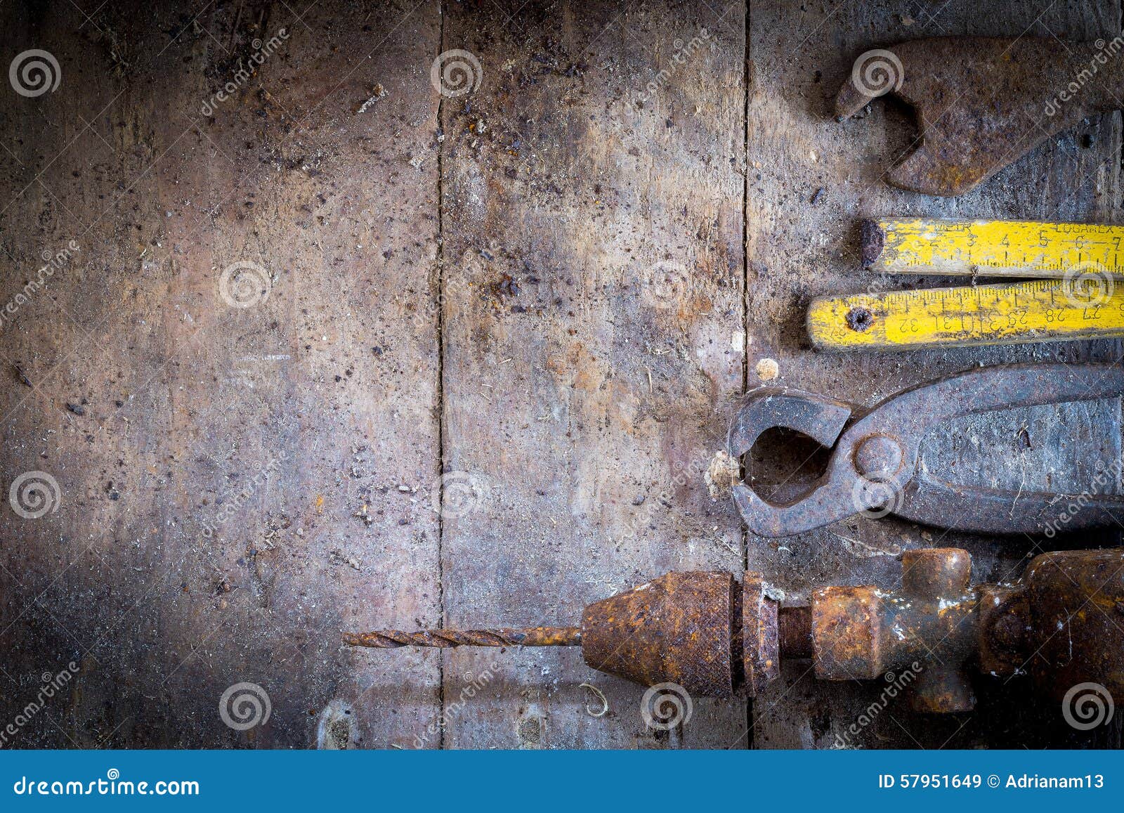 Old Rusty Tools in the Workshop Stock Image - Image of construction ...