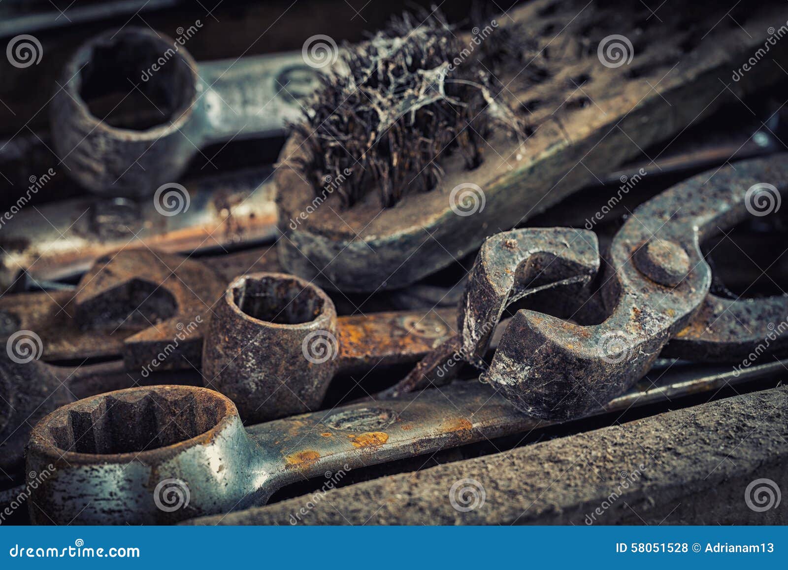 Old Rusty Tools in the Workshop Stock Photo - Image of dirty, vintage ...