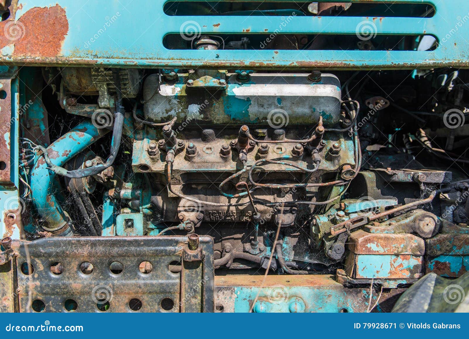 Old rusty tractor engine stock image. Image of wires - 79928671