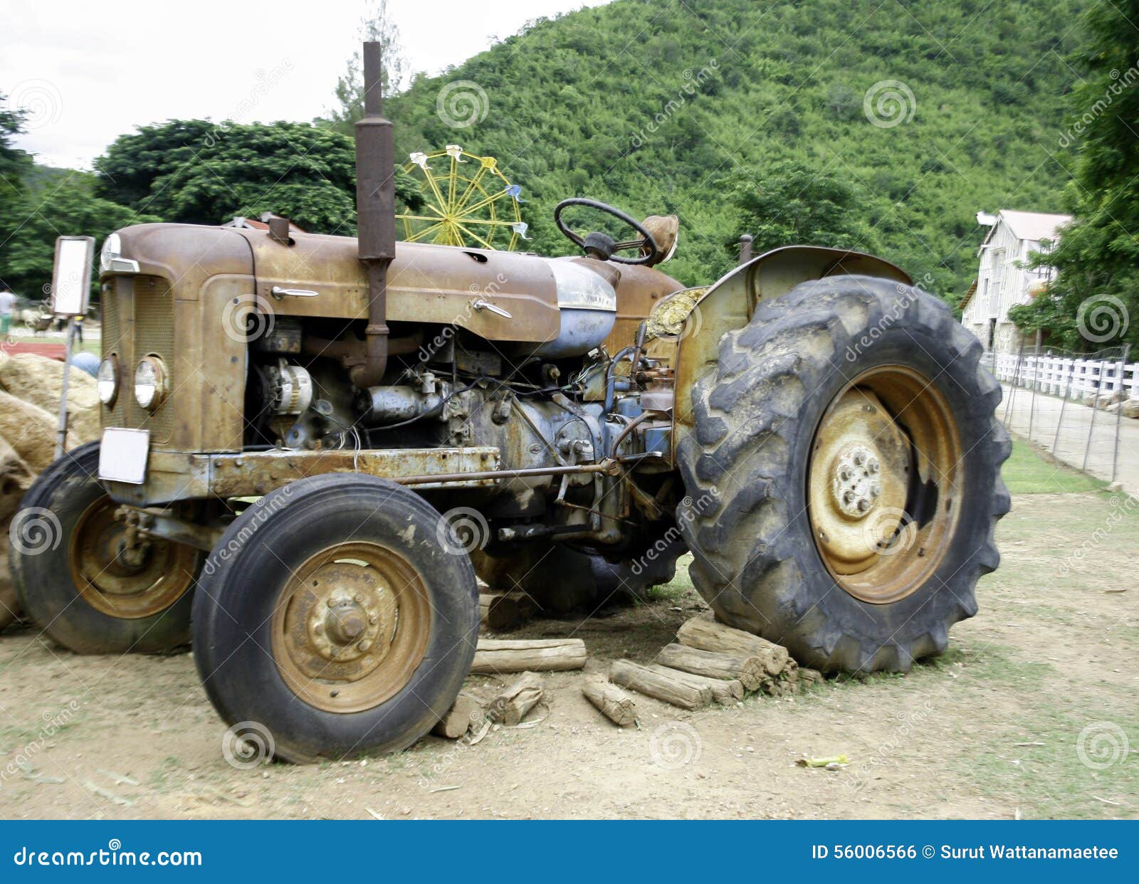 Old rusty tractor stock photo. Image of landscape, cultivate - 56006566