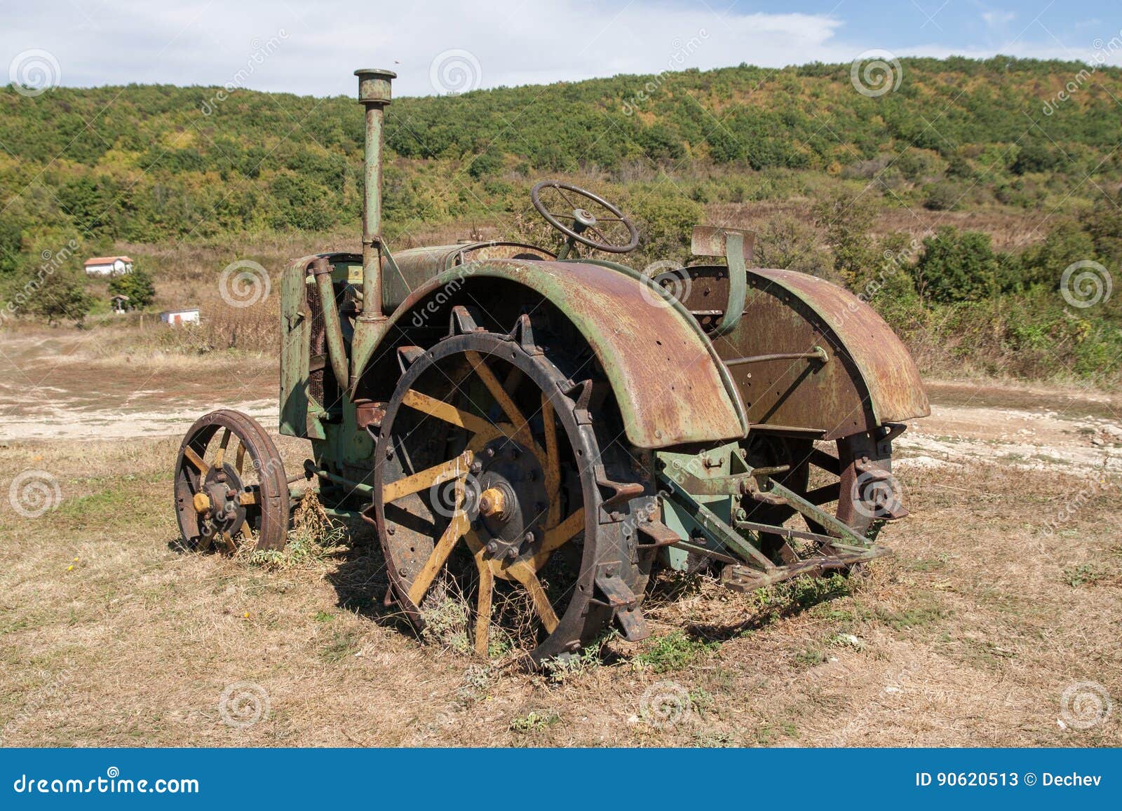 Old Rusty Tractor in a Field Stock Image - Image of abandoned, machine ...