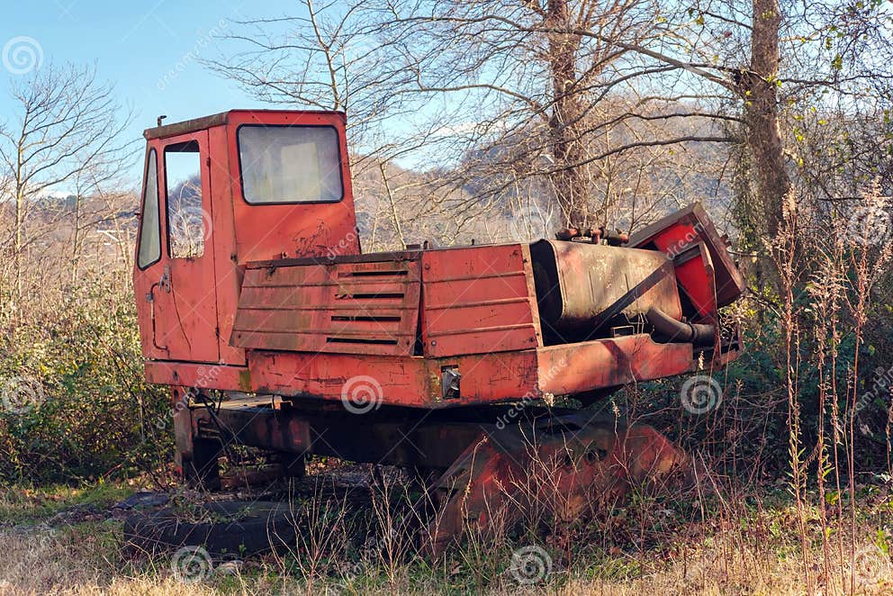 Old rusty tractor stock photo. Image of loader, rustic - 138959198