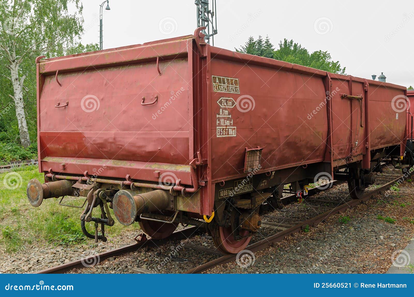 Old and Rusty Train Open Freight Car Stock Image - Image of railway ...