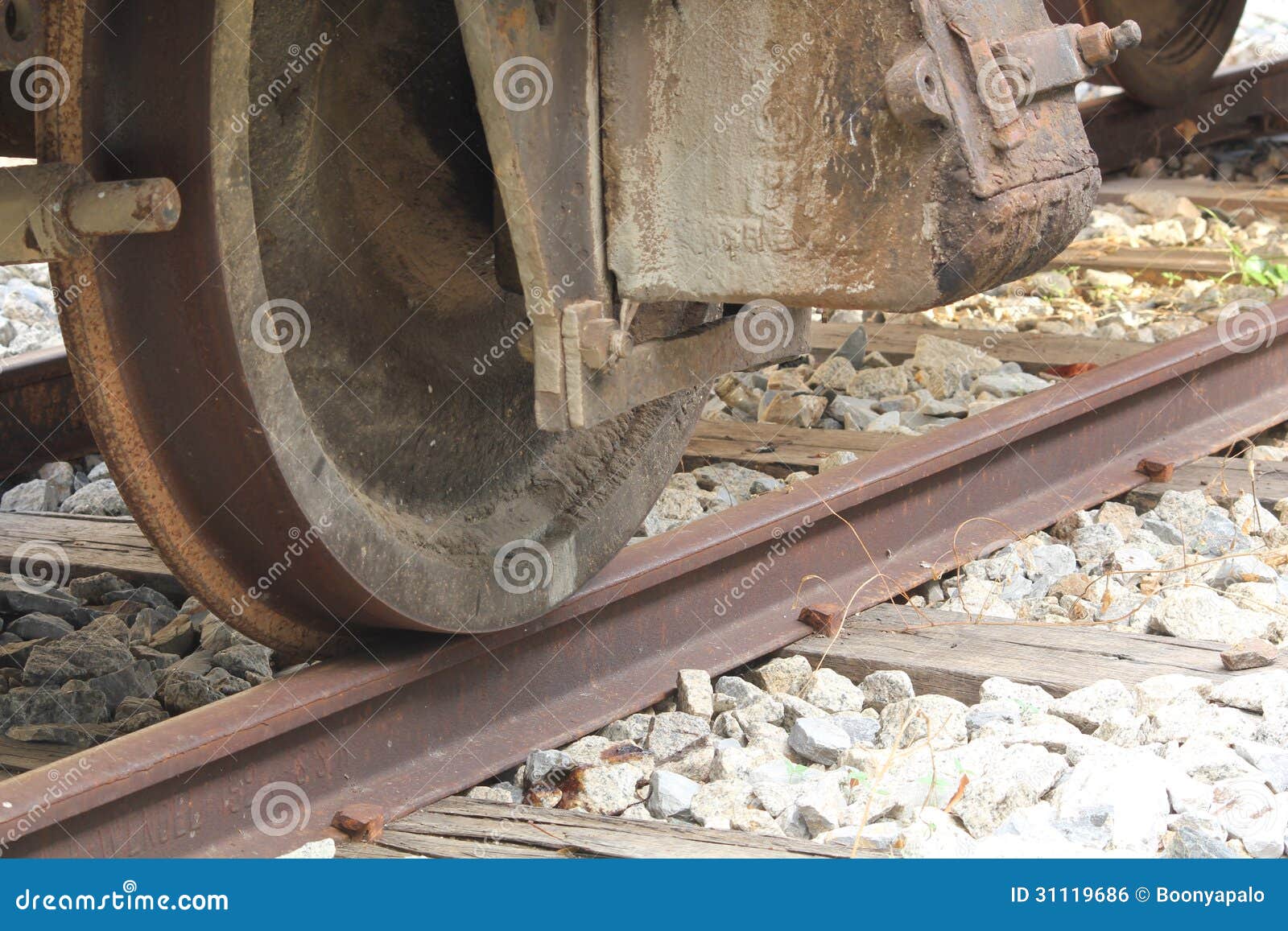 Old rusty train wheels stock photo. Image of diagonal - 31119686