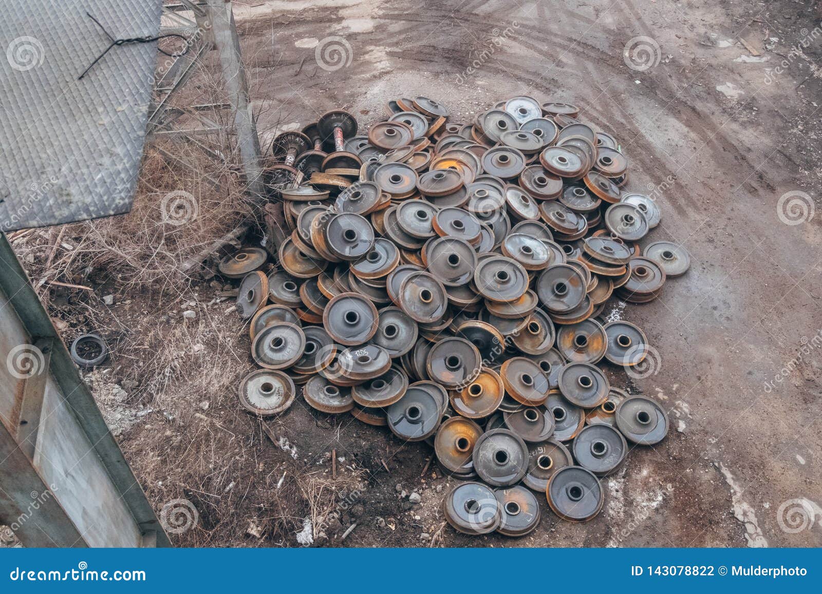 Old Rusty Train Wheels, Top View Stock Photo - Image of disused, rail ...