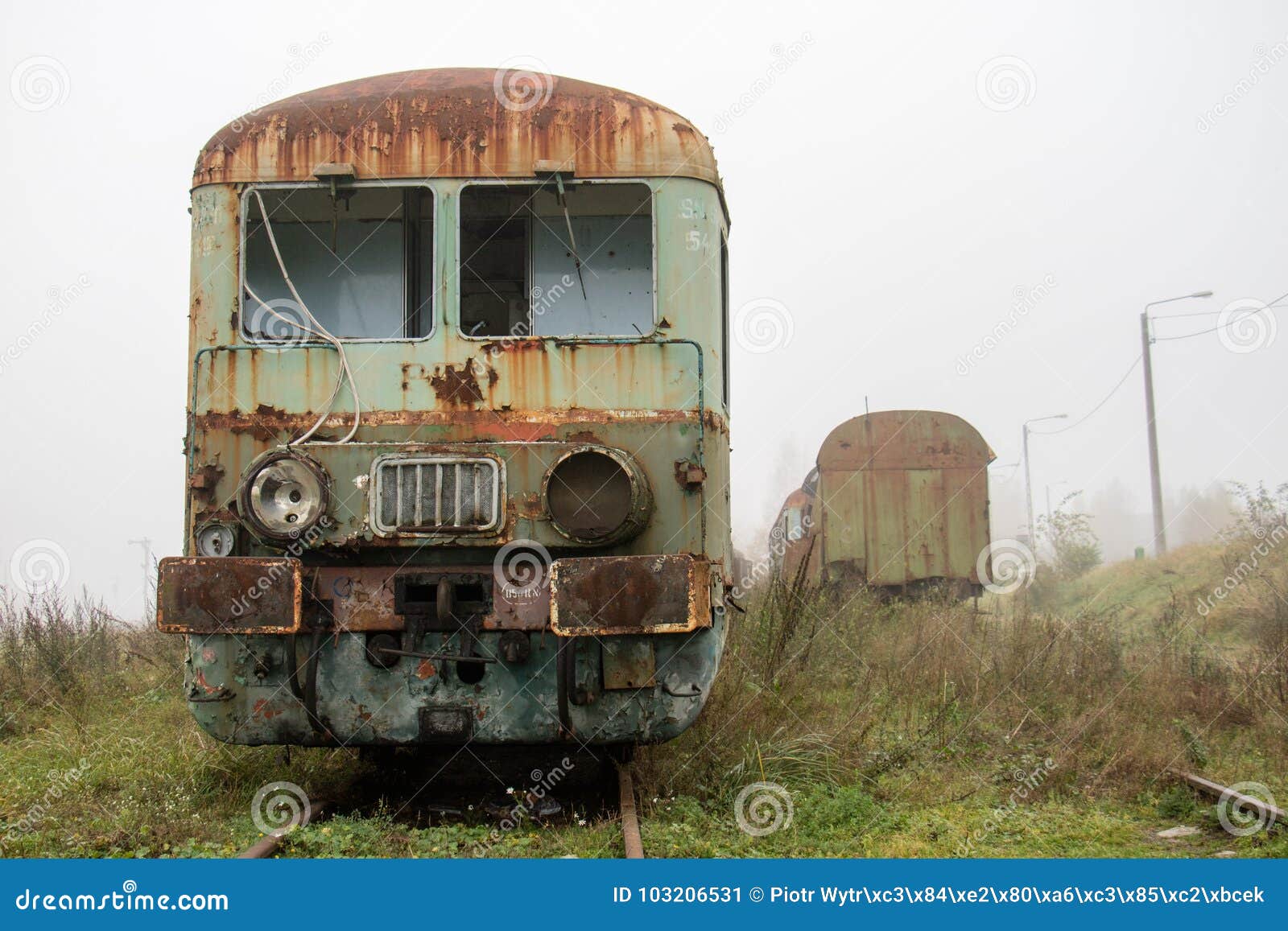 Old Rusty Trains On Abandoned Railway Stock Image | CartoonDealer.com ...