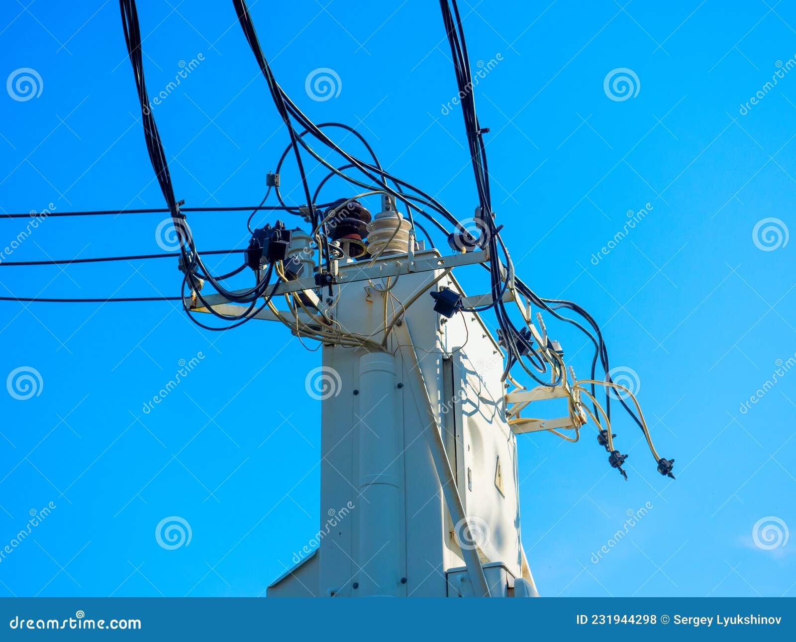 Old and Rusty Transformer Station in Summer on a Clear Day Against the ...
