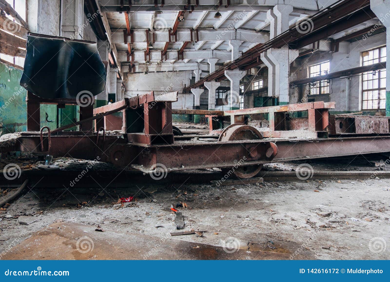 Old Rusty Trolley in Abandoned Factory Stock Photo - Image of copper ...