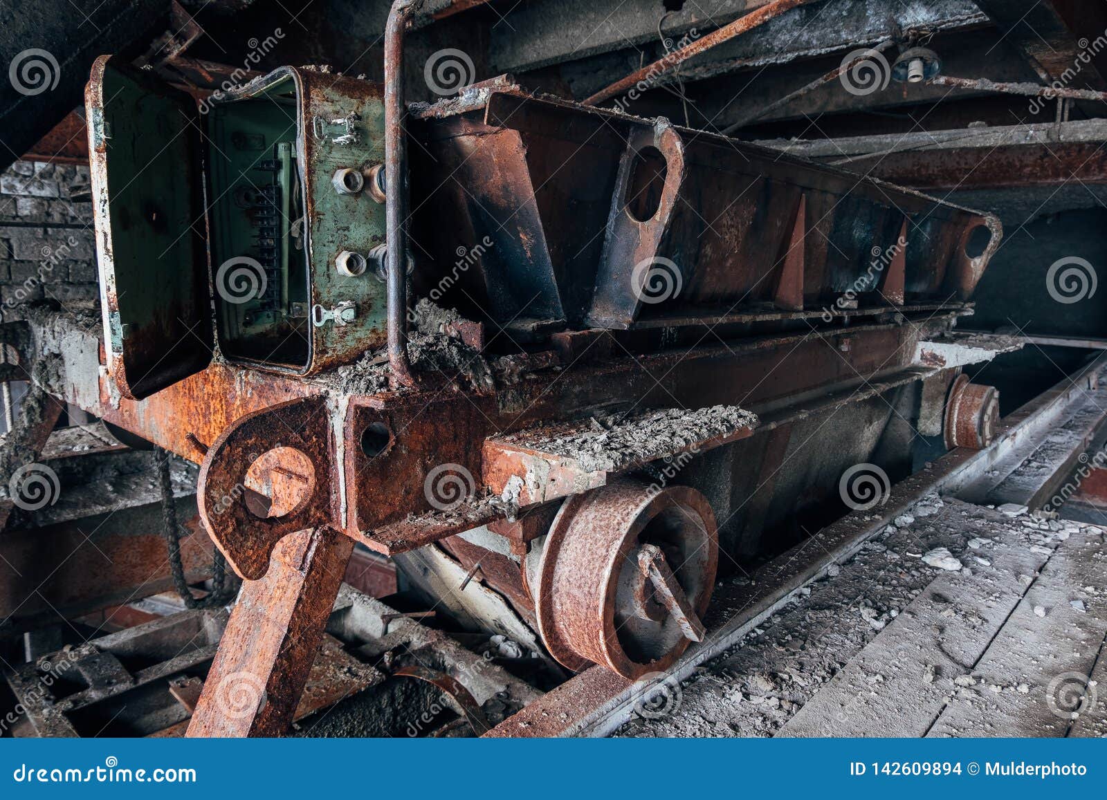 Old Rusty Trolley in Abandoned Factory Stock Photo - Image of plant ...