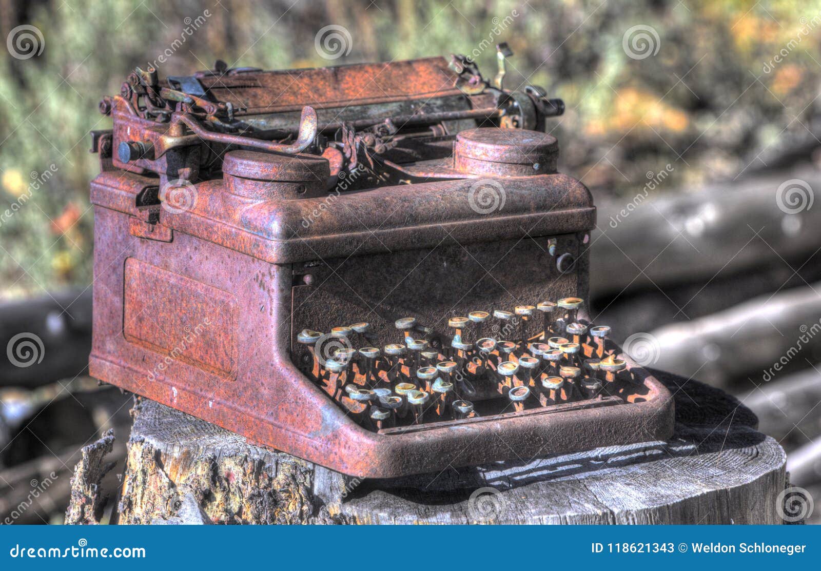 Old Rusty Typewriter, Broken Keys Stock Image - Image of type, rust ...