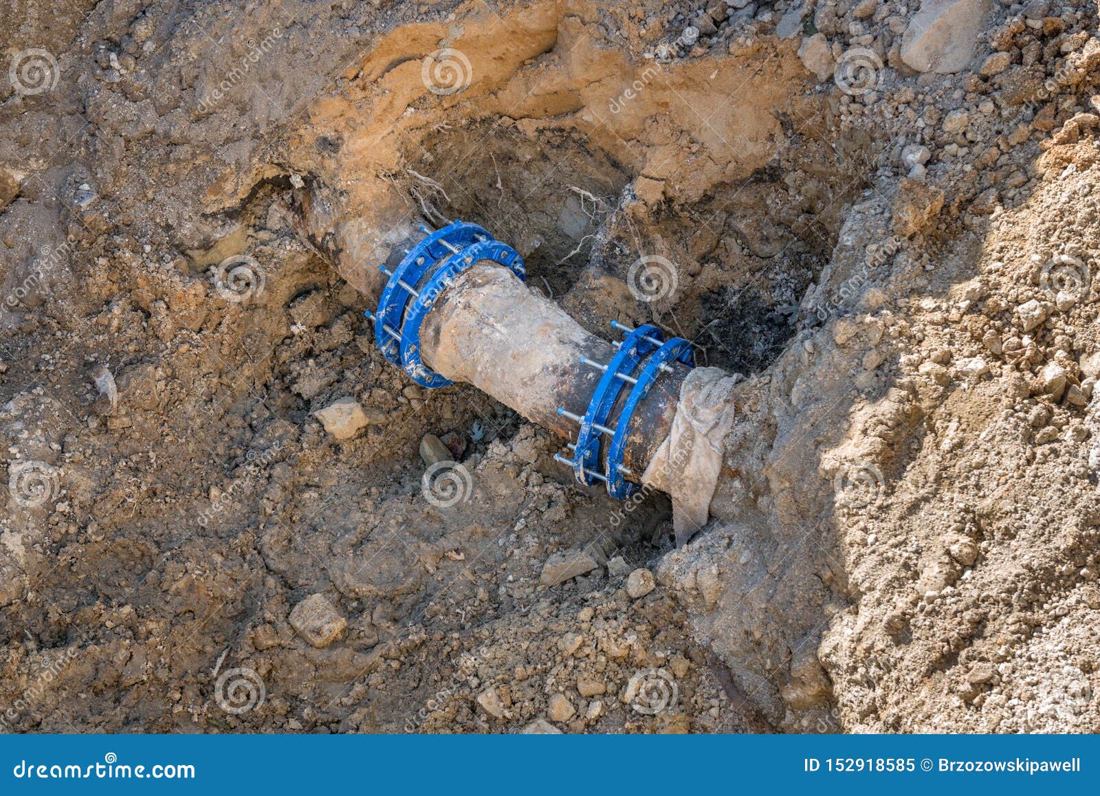 Old Rusty Underground Pipe Connector Maintenance Stock Image - Image of ...