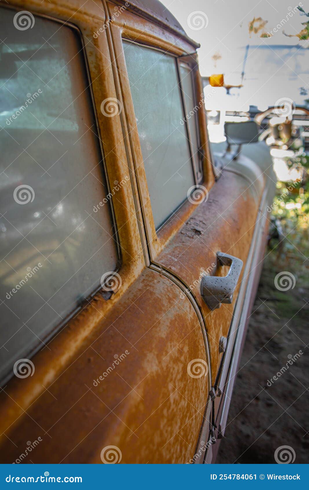 Old Rusty Vehicle in a Junkyard Stock Image - Image of machine, detail ...