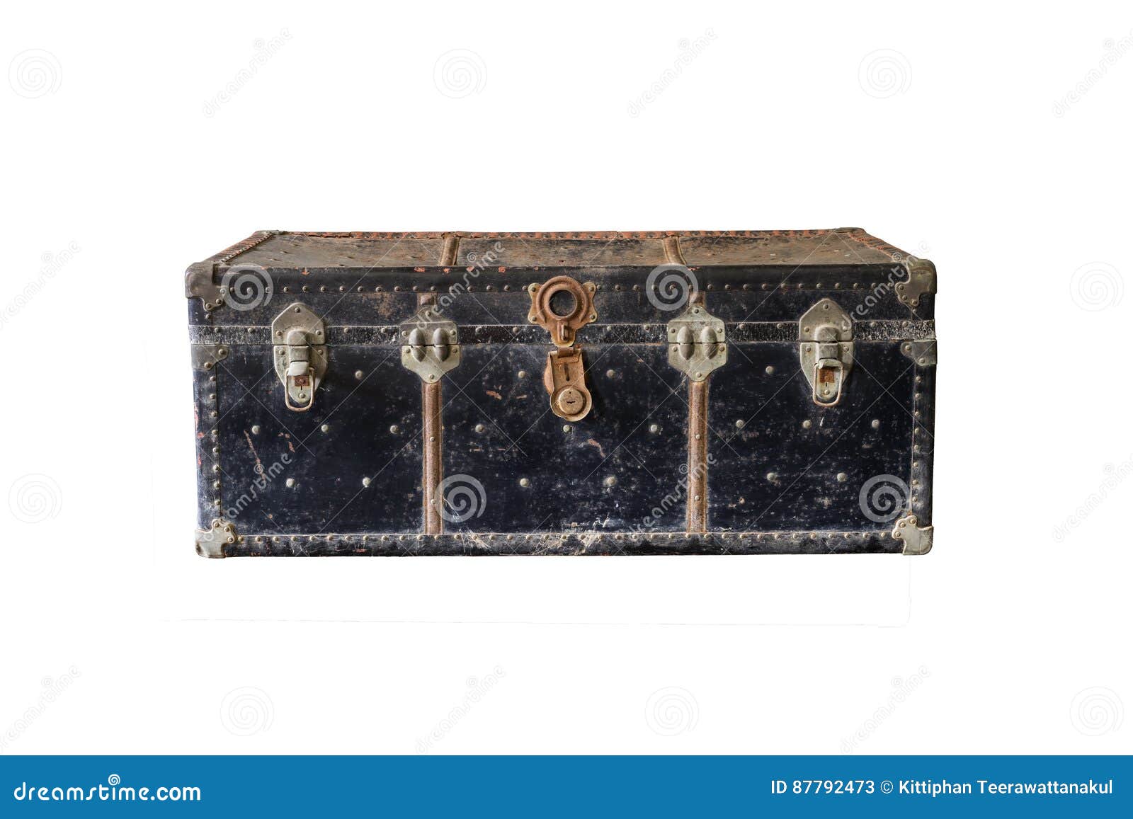 Old Rusty Vintage Suitcase Isolated Stock Image - Image of scratched ...