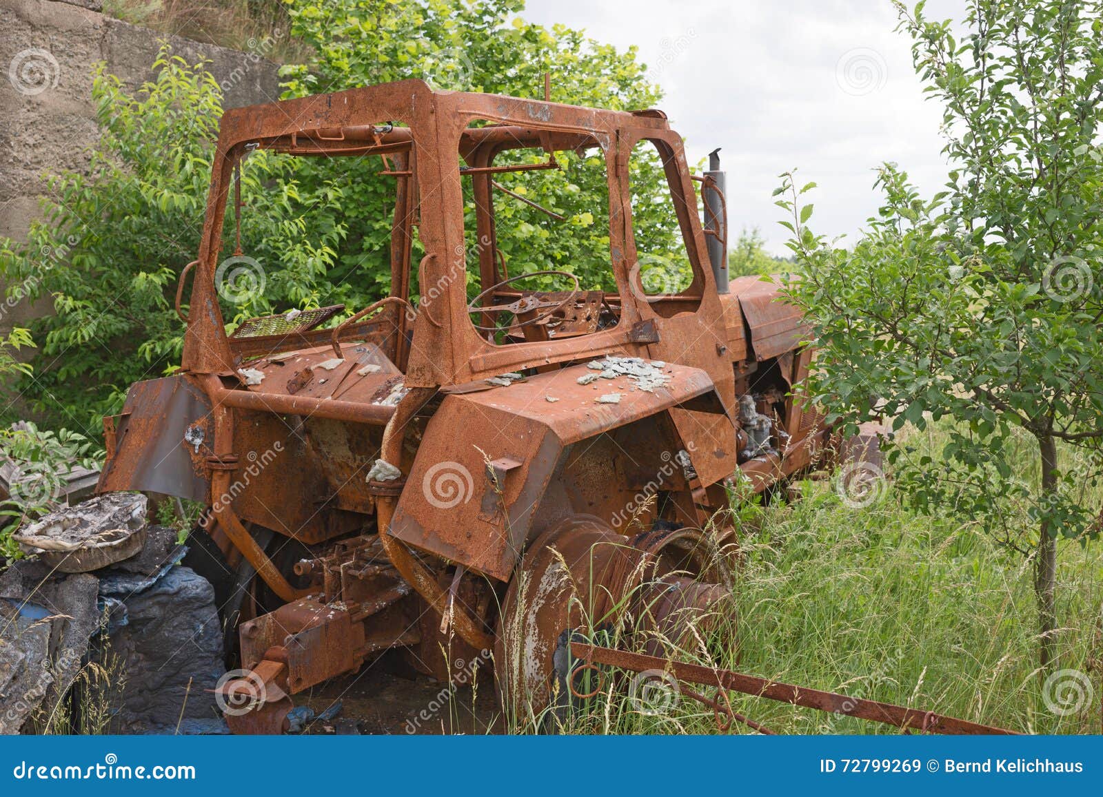 Old rusty vintage tractor stock image. Image of iron - 72799269