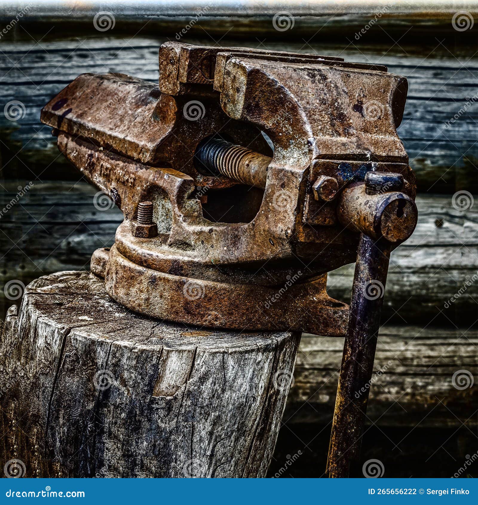 Old rusty vise stock photo. Image of dust, brown, life - 265656222