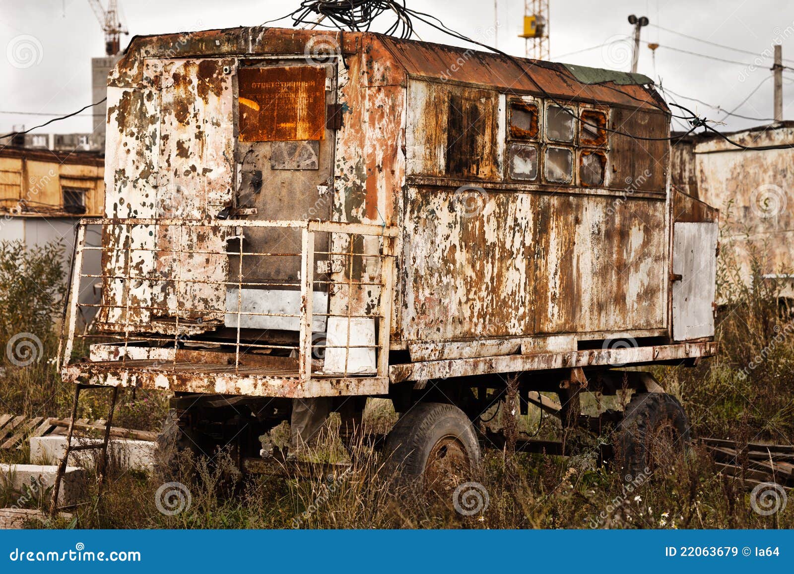 Old Rusty Wagon on Construction Site Stock Image - Image of junk, auto ...
