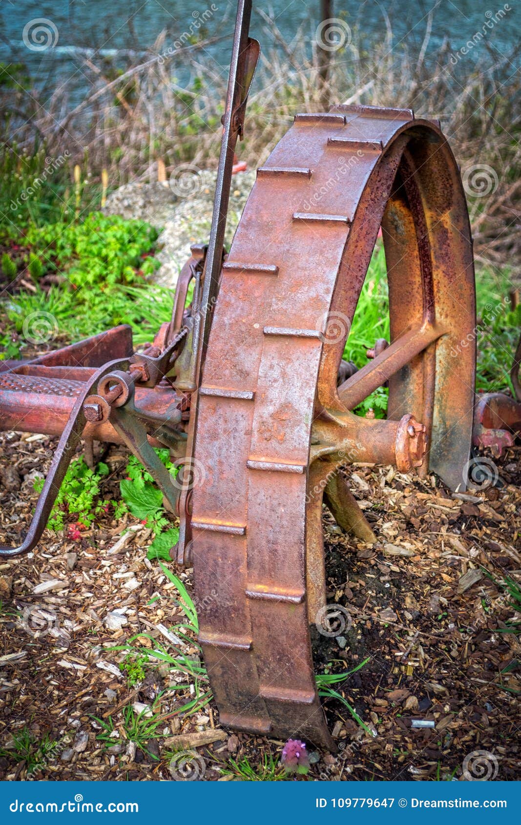 Antique Rusty Farm Implement Wheel Stock Image - Image of texture ...