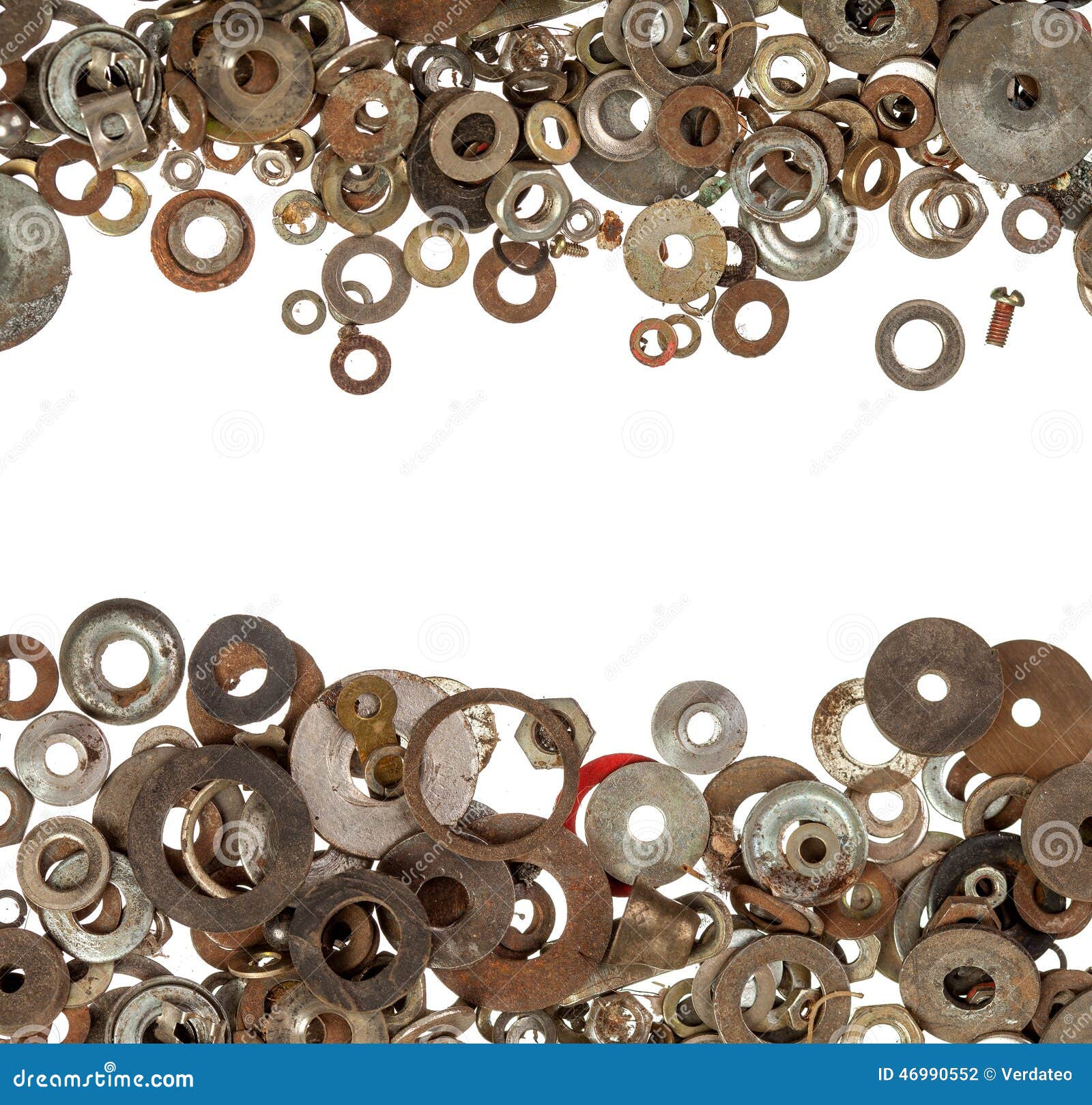 Old Rusty Washers Over White Background Stock Photo - Image of used ...