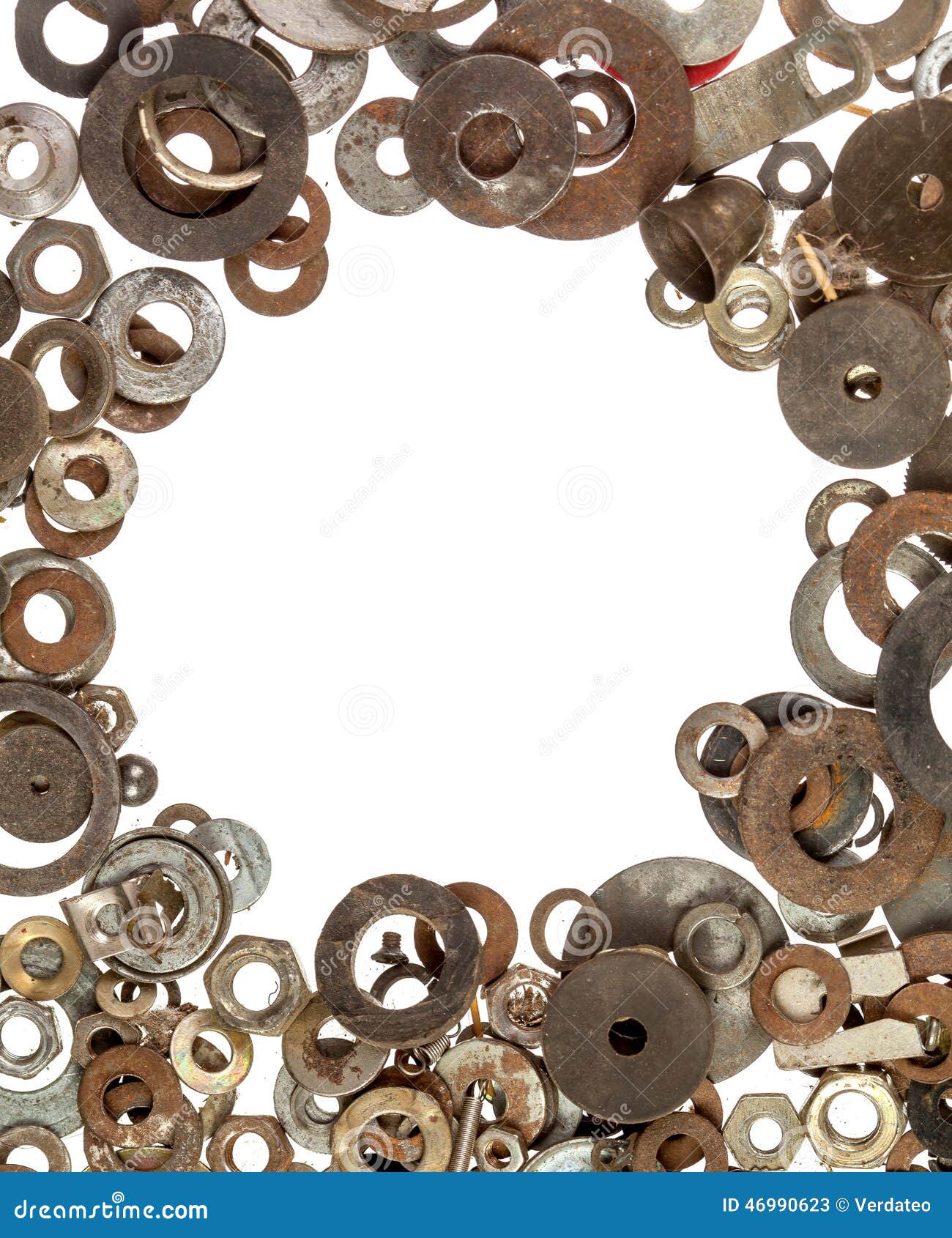 Old Rusty Washers Over White Background Stock Image - Image of grunge ...