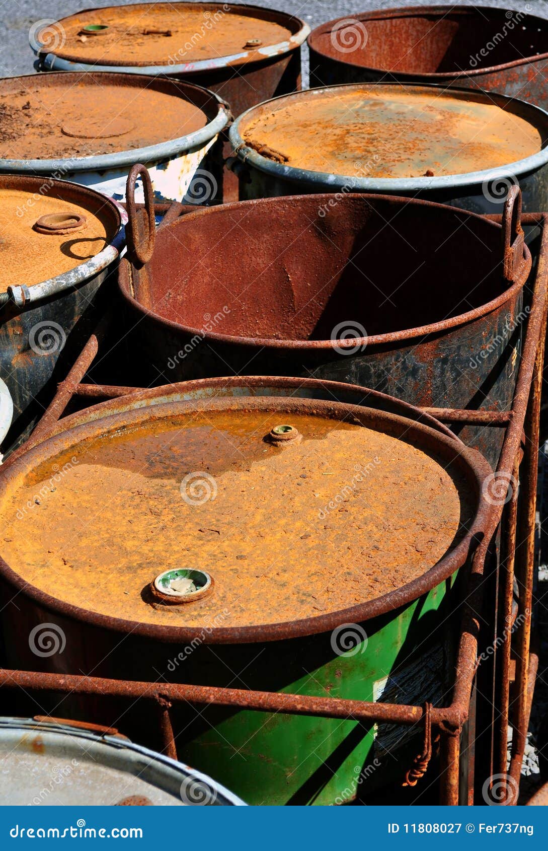Old rusty waste barrels stock image. Image of hazard - 11808027