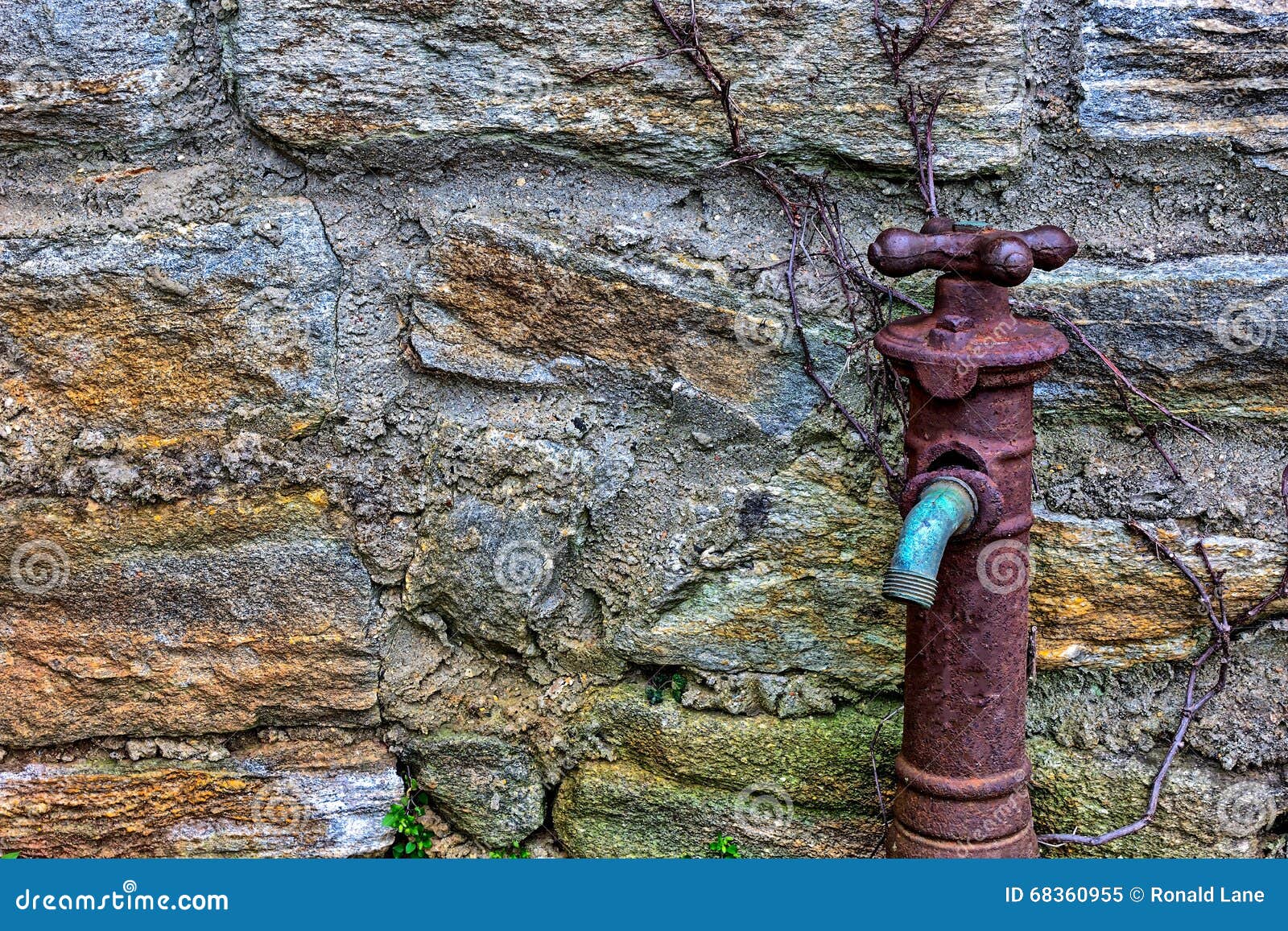 Old Rusty Water Faucet on Side of Building Stock Image - Image of ...