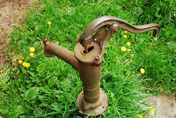 Old rusty water pump stock photo. Image of green, ruin - 9164936