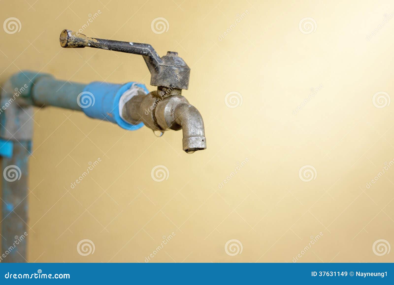 Old Rusty Water Tap with Drop . Stock Image - Image of bathroom, water ...