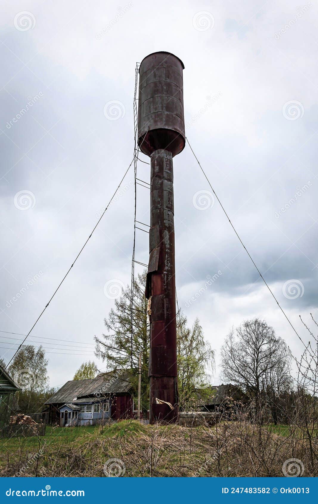 Old water tower stock photo. Image of tall, drought - 247483582