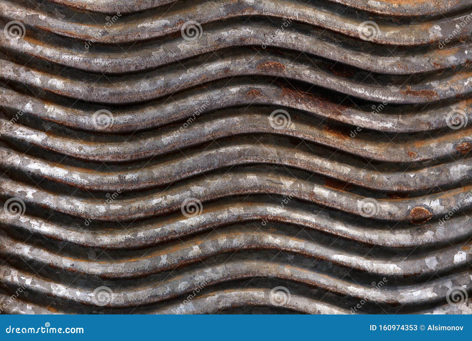 Old, Rusty, Wavy Metal Surface. Background Image, Texture. Steampunk ...