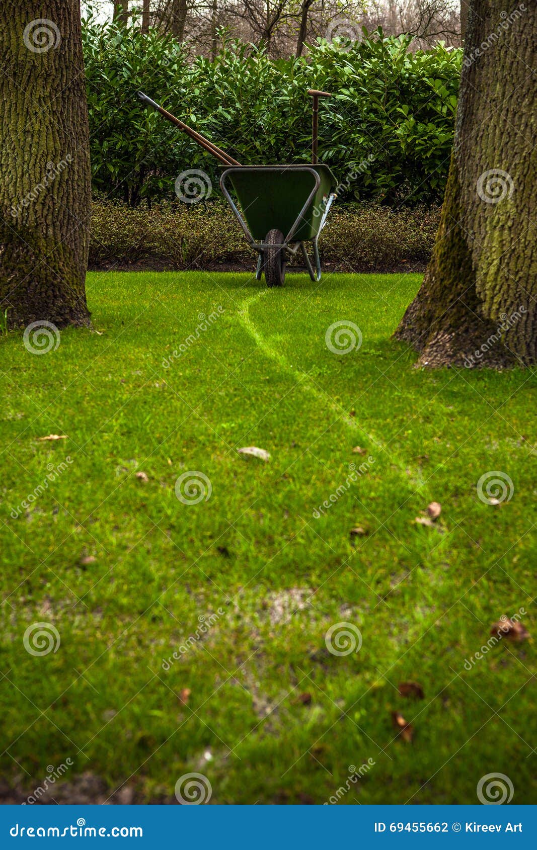 Old Rusty Wheelbarrow Cart in Garden Stock Photo - Image of rust ...
