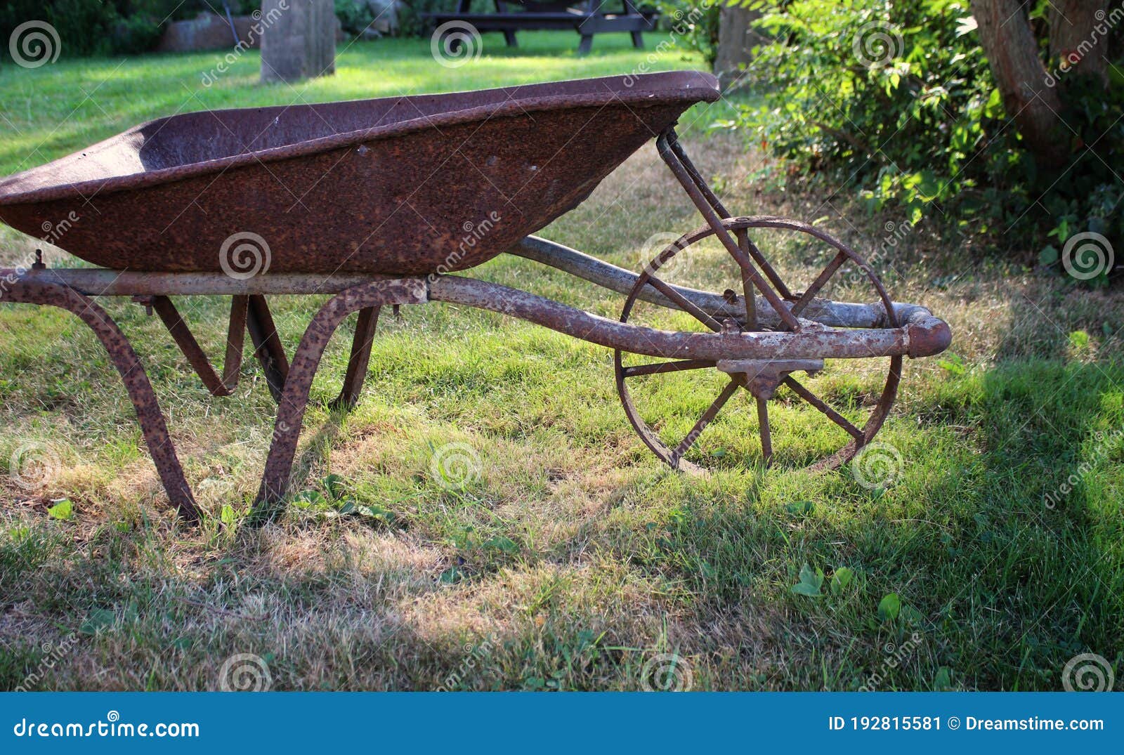 Old rusty wheelbarrow stock image. Image of times, rusty - 192815581